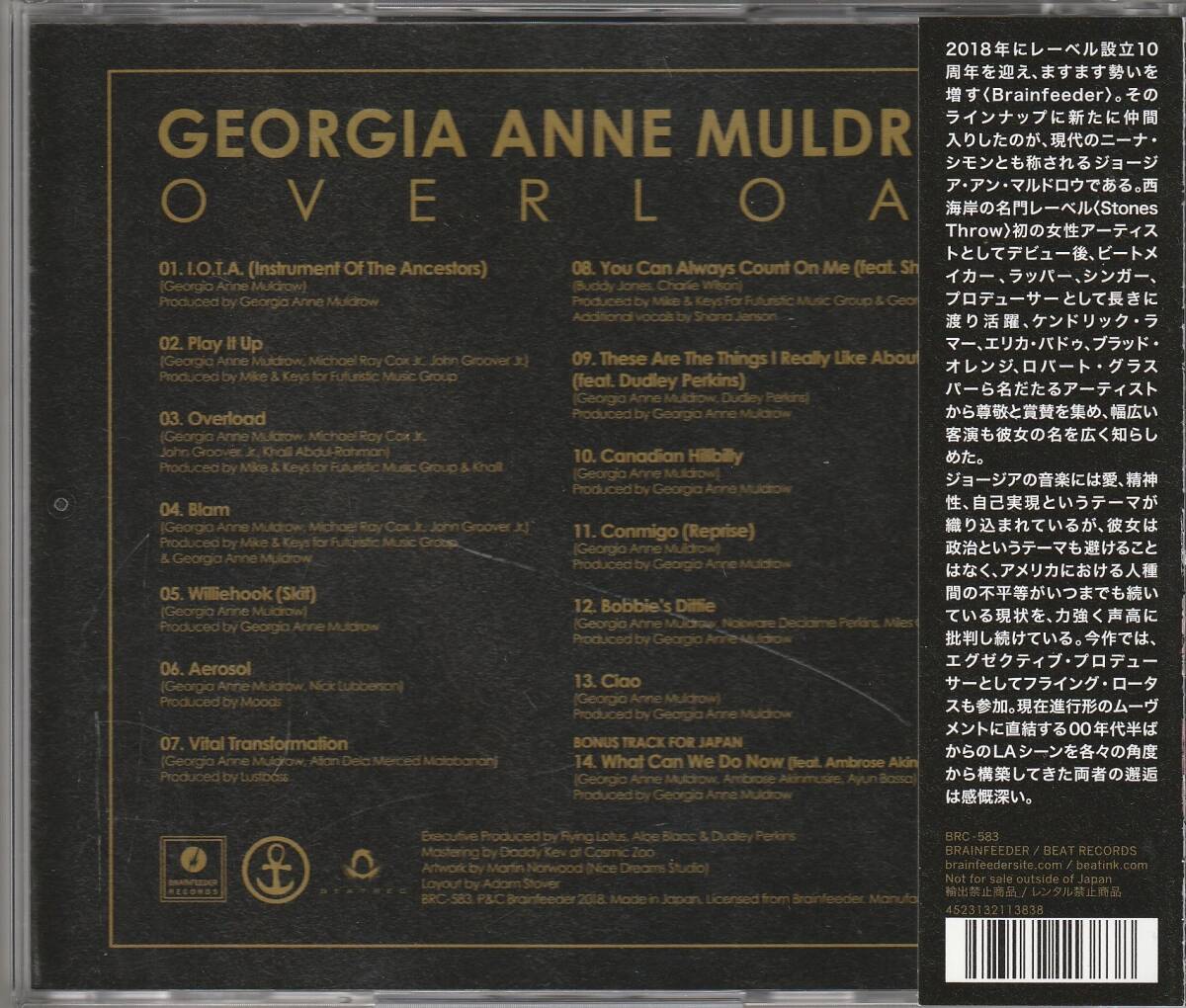 CD R&B/SOUL 国内盤／GEORGIA ANNE MULDROW／Overload／2018年 Nina Simone Flying ...