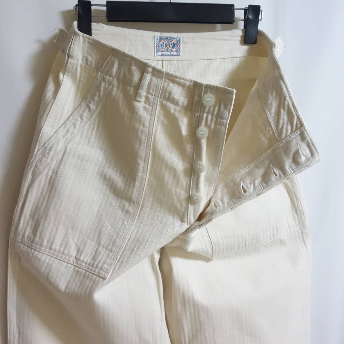 23SS JOE McCOY 8HOUR UNION HBT ユーティリティパンツ W32 MP23017 ホワイトヘリンボーン UTILITY TROUSERS WHITE HBT(その他 ...