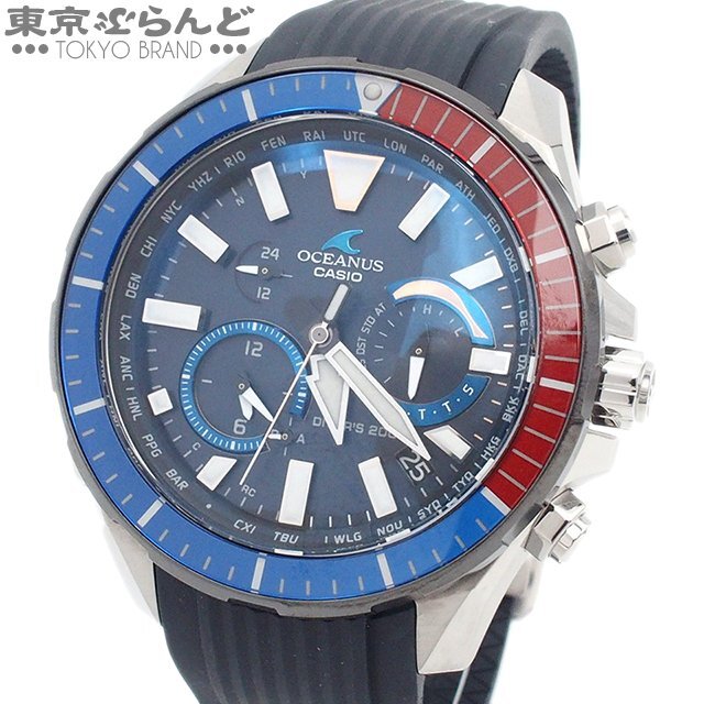 101718301 1円 カシオ CASIO オシアナス カシャロ OCW-P2000C-2AJF ネイビー チタン ラバー 腕時計 メンズ ...