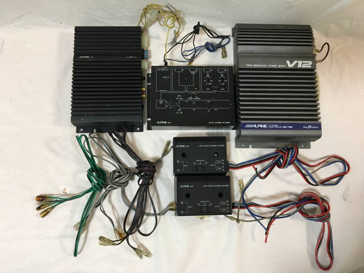 〇T525〇現状品 カーオーディオ ALPINE アルパイン 5点まとめ 3653/MRV-T300/3540/6560 パワーアンプ 2/1 ...