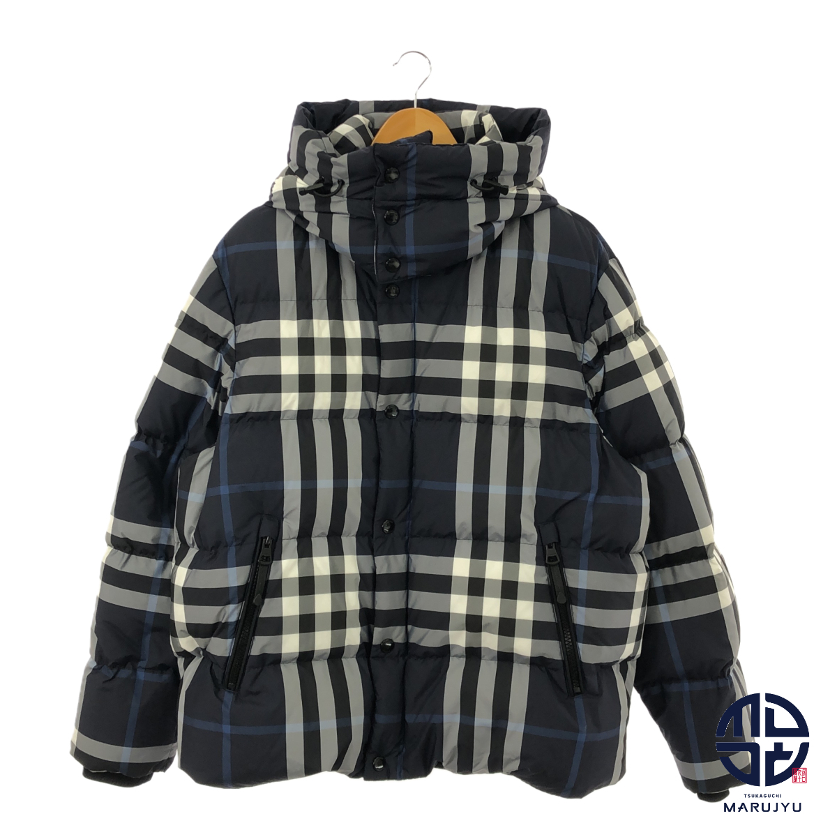BURBERRY バーバリー 白 青系 チェック パファージャケット 8059212 ダウンジャケット アウター メンズ サイズM 180/96A アパレル 服(ジャンパー、ブルゾン)｜売買さ ...