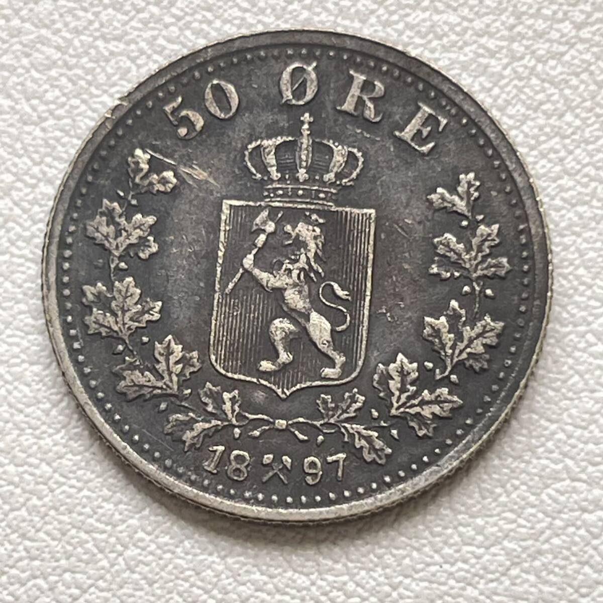 ノルウェー 硬貨 古銭 オスカル2世 1897年 ノルウェーとスウェーデンの国王オスカル2世 銘 50オーレ コイン 重4.44g(ヨーロッパ)｜売買されたオークション情報、yahooの商品 ...
