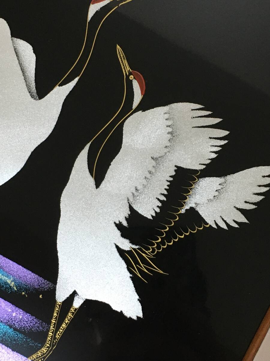 C762 輪島塗 友田裕次 沈金 寿鶴 額装 漆芸額 紙箱 壁掛け(漆芸)｜売買されたオークション情報、yahooの商品情報をアーカイブ公開 - オークファン（aucfan.com）