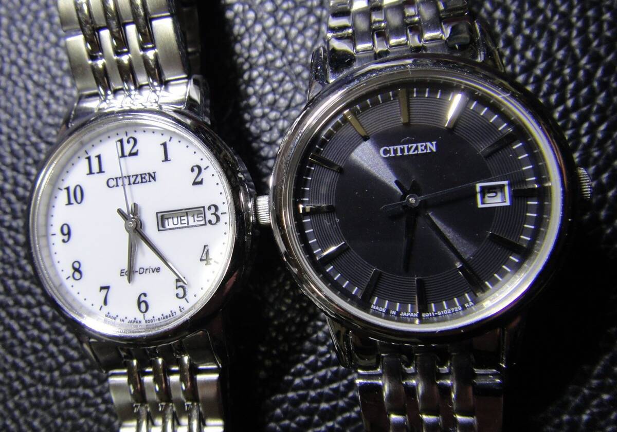 CITIZEN ECO-DRIVE E011-S067926 CITIZEN ECO-DRIVE E001-S107288 LADY'S WATCH / MADE IN JAPAN ：稼働品 ...