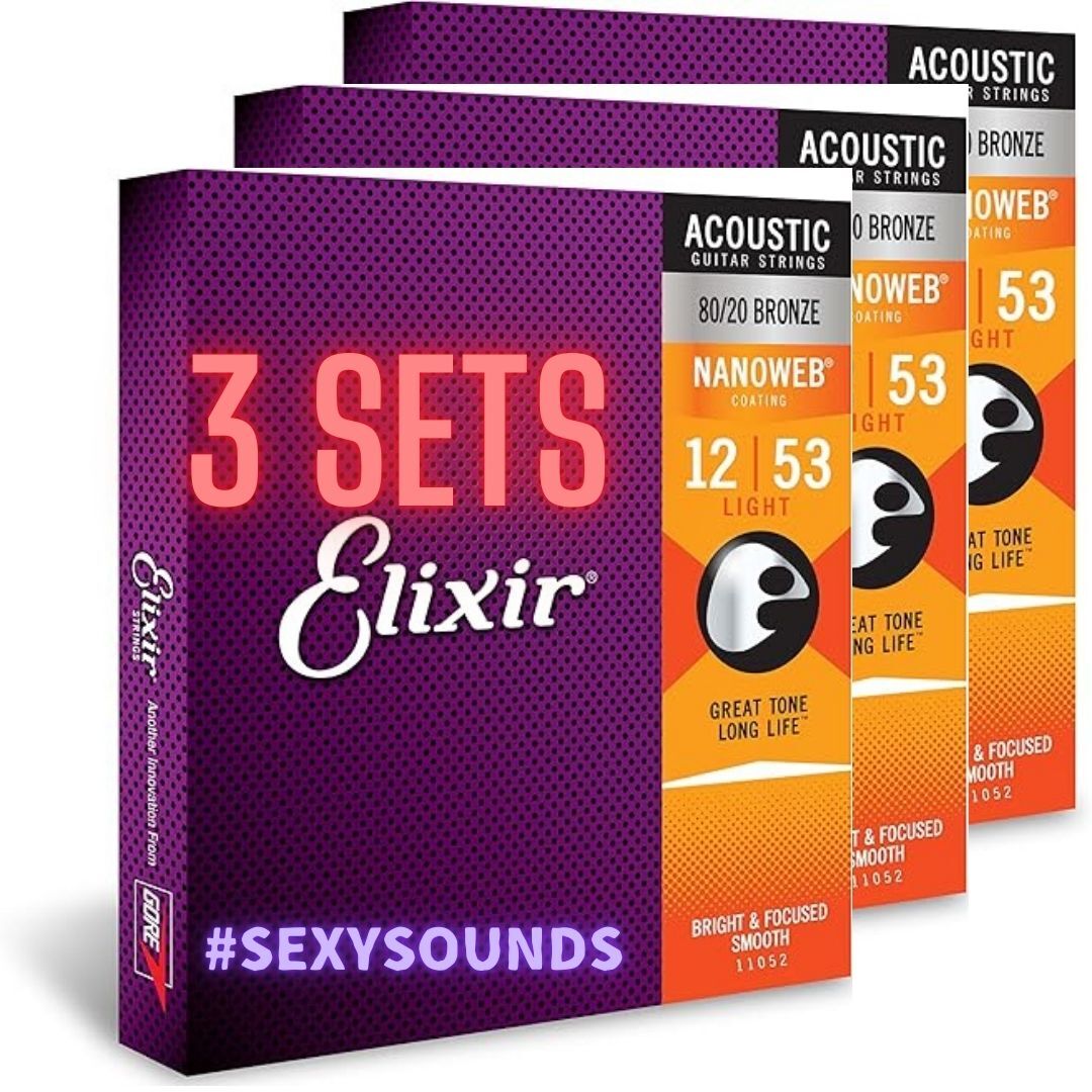 3セット割引 GEB-LT11 ELIXIR 12-53 エリクサー 80/20 ブロンズライトアコースティックギター弦 #11052 NANOWEBBronzeLight # ...