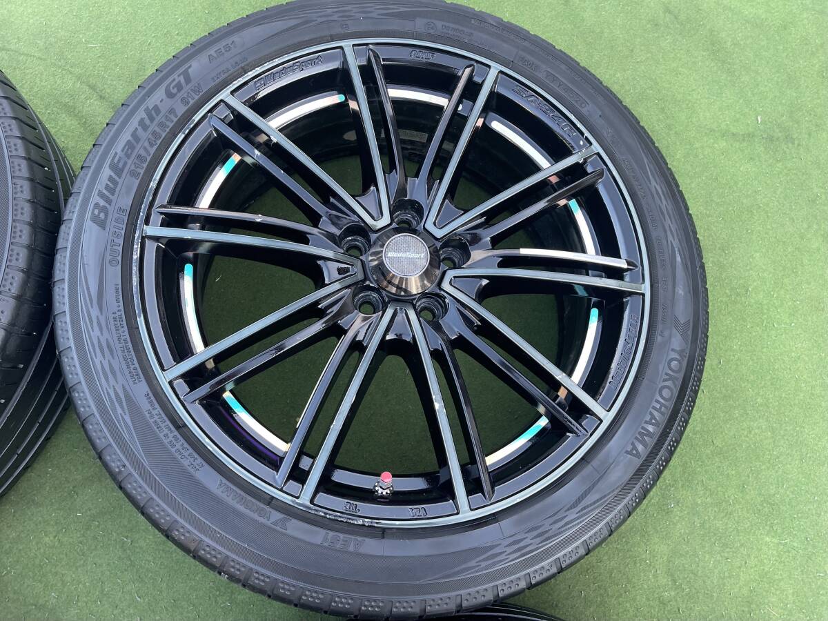 Weds Sport SA-54R 17x7J+45/PCD:100/5穴 4本.215/45R17.2020年製.86 BRZ ZN6 ZC6 プリウス カローラスポーツ インプレッサ 等 ...