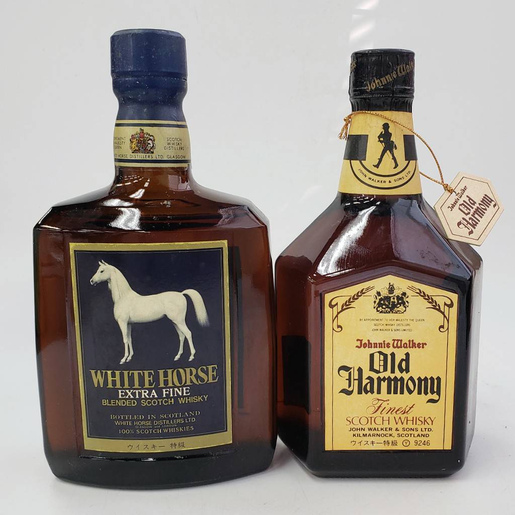 24広/A032940-2/M011-602/TY3000 酒 2本まとめ WHITE HORSE EXTRA FINE BLENDED SCOTCH WHISKY/Johnnie ...