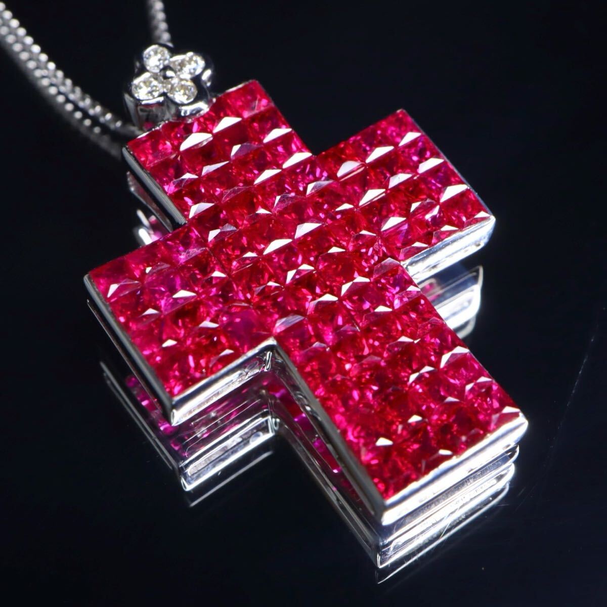 K18WG/Pt850 GGSJ ソ付き 笠原真寿美 Masumi Kasahara 天然ルビーネックレス A 約6.9g 約44cm ruby necklace jewelry EG7 ...
