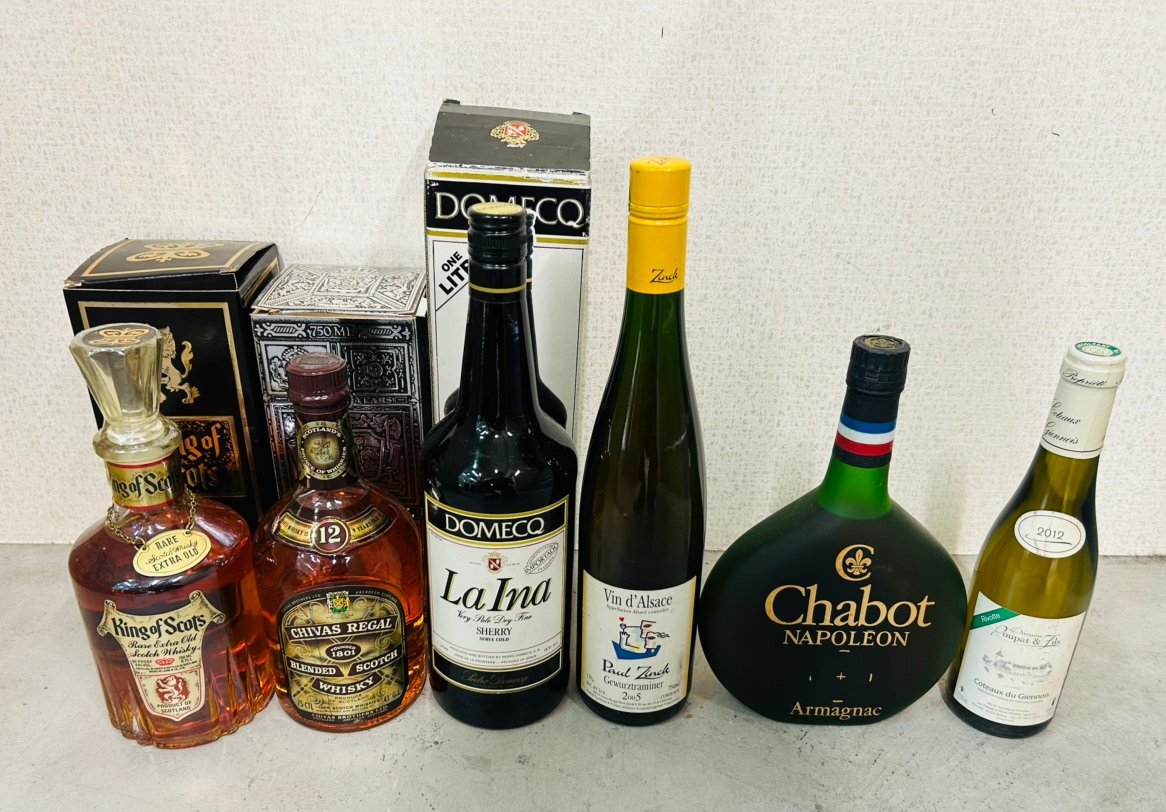 OP3427a 未開栓 お酒6点おまとめ King of Scots CHIVAS REGAL 12年 La Ina PAUL ZINCK ...