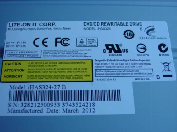 LITEON iHAS324-32 DVDスーパーマルチ 黒 SATA(DVDマルチドライブ)｜売買されたオークション情報、yahooの商品 ...