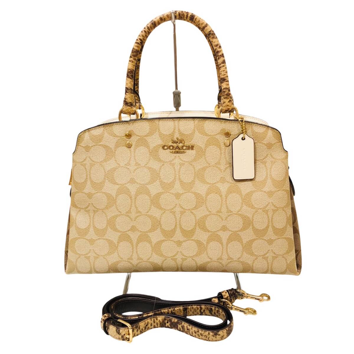 COACH コーチ シグネチャー柄 ショルダーバッグ 2WAY ホワイト パイソン型押し B2023-2724(その他)｜売買された ...