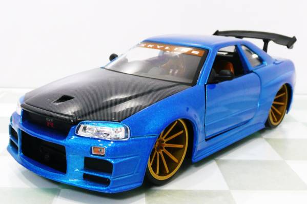 JADA 1/24 NISSAN SKYLINE GT-R BNR34 BLUE 104(Jada Toys)｜売買されたオークション情報 ...