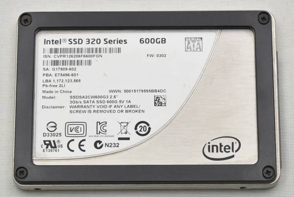MLCチップ搭載 SSD intel 320 Series 600GB SSDSA2CW600G3(256GB～)｜売買されたオークション情報 ...
