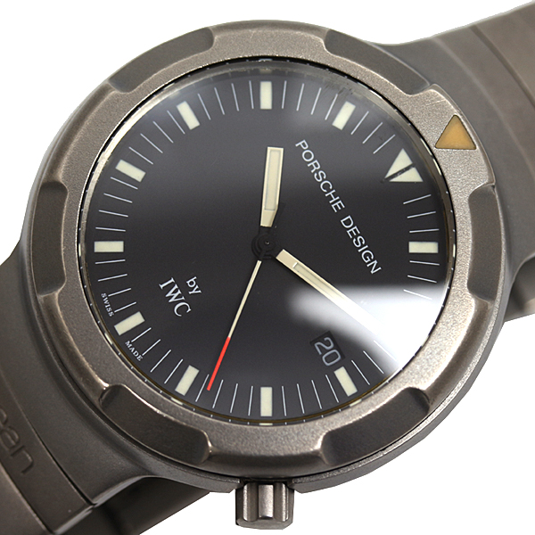 1円スタート ポルシェデザイン PORSCHE DESIGN by IWC オーシャン2000 IW3504 自動巻き チタン ブラック ...