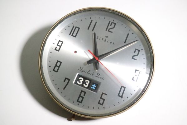 ILU41 当時物 日立 HITACHI Synclock Date AW-110C 60 cycle 壁掛け時計(その他)｜売買された ...