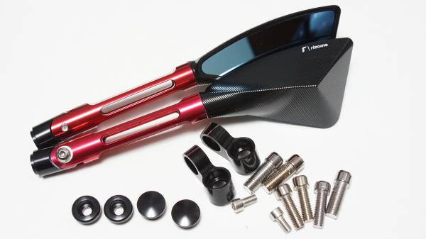 RIZOMA リゾマ Tomok ミラー 左右セット レッドアルマイト CBR CB VTR VFR YZF WR ZX ZZR ZRX ...