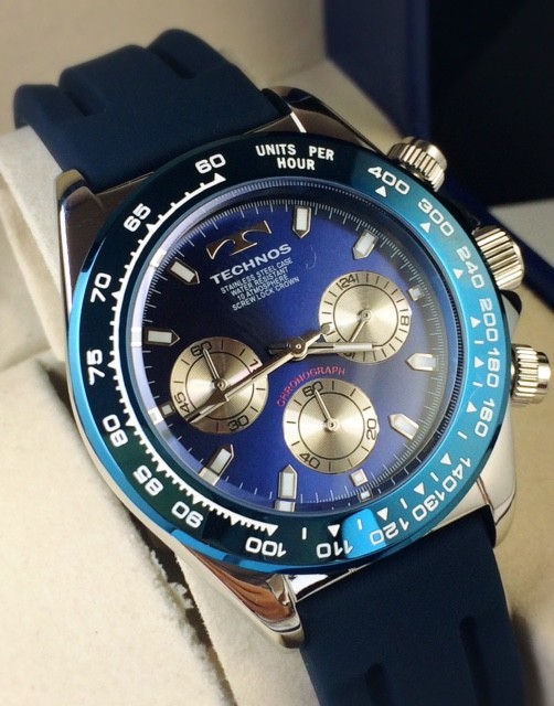 technoss テクノス メンズ 腕時計 保証書 箱付 クォーツ ラバー ウレタン ベルト クロノ 1スタ 1円 正規品 ブランド ウォッチ ...