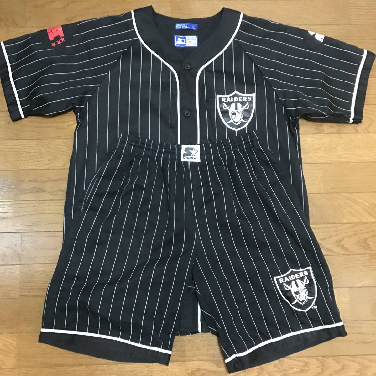 90s Starter Raiders レイダース セットアップ baseball Jersey ベースボールシャツ スターター nike ...