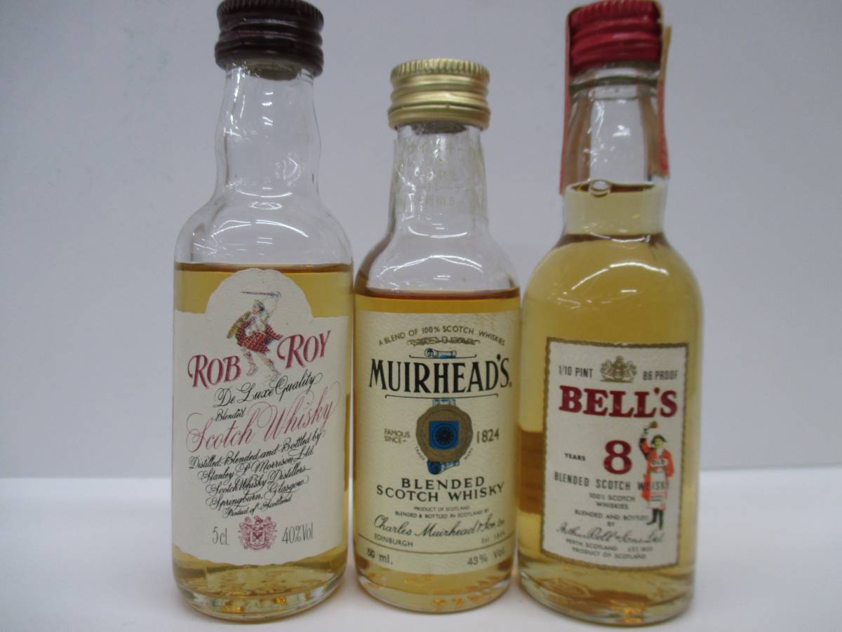 古酒 ROB ROY MUIRHEAD'S BELL'S 8年 ロブロイ ミュアヘッズ ベルズ8年 ミニチュアボトル3本 未開栓(スコッチ ...