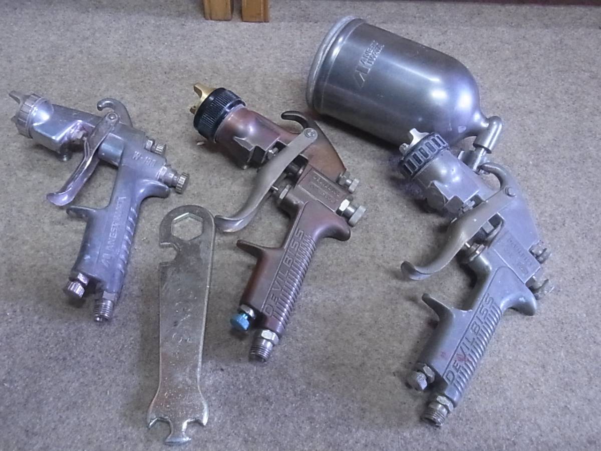 C5 スプレーガン デビルビス JGX-502 JGXV-502 イワタ W100 3丁 カップオマケ(エアーガン)｜売買されたオークション ...