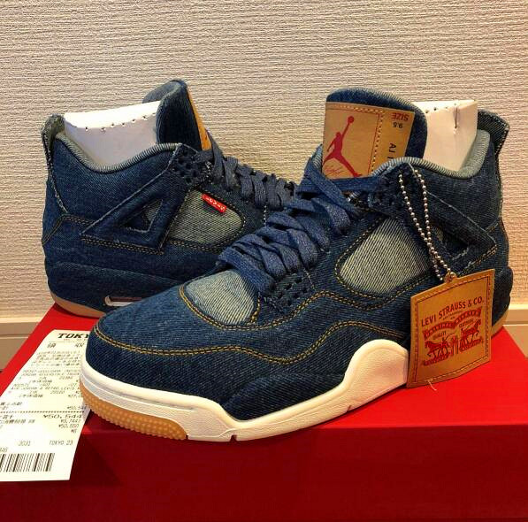 Levi's 国内正規品 27.5cm US9.5 NIKE AIR JORDAN 4 RETRO DENIM AJ4 黒タグ AO2571 ...