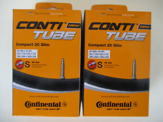 コンチネンタル20インチ 28-406/32-451 仏バルブ42㎜ 2本組 compact 20 slim(チューブ)｜売買された ...