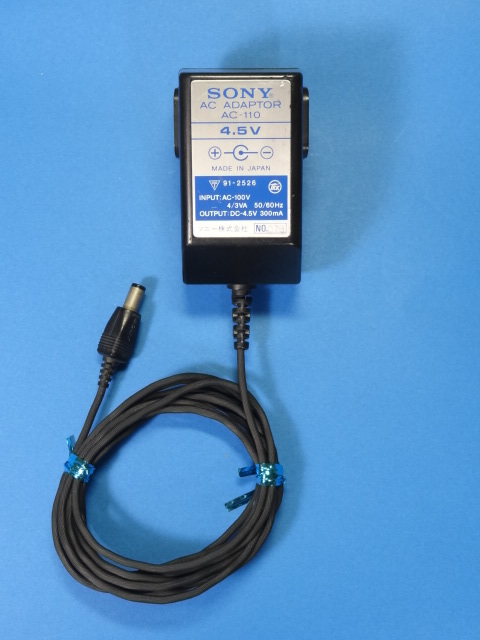 SONY AC-110 ACアダプター スカイセンサー ICF-5500 / 5900用 DC 4.5V 300mA センターマイナス 難あり ...