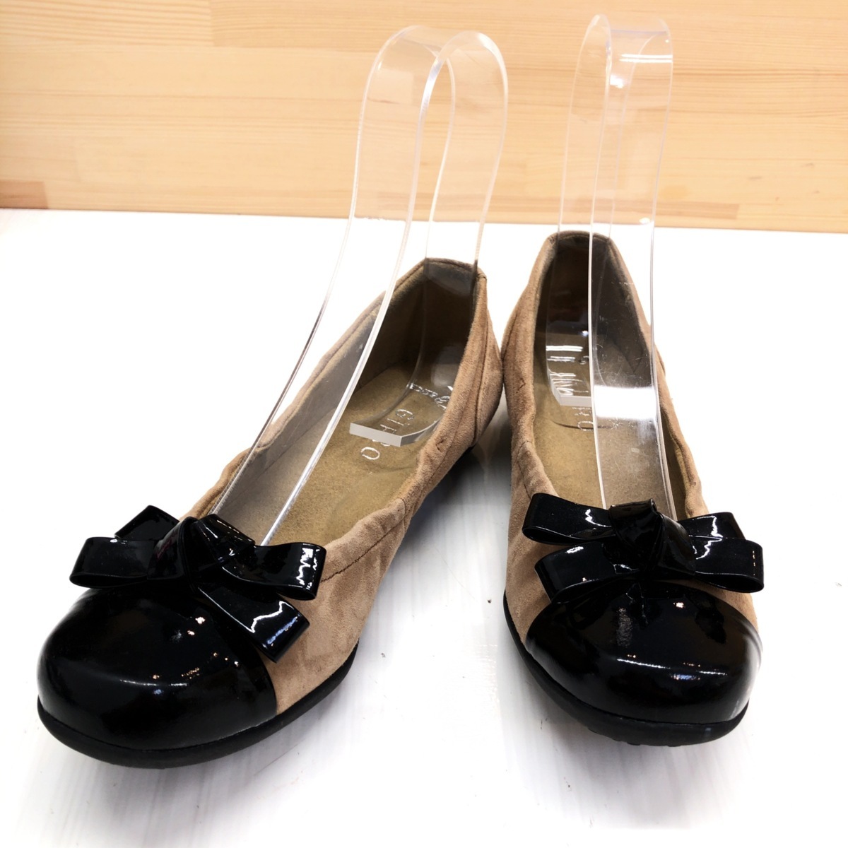 ASICS GIRO GEL エナメル切替え パンプス バレエシューズ 22cm EE ベージュ 黒 健康靴 婦人靴 アシックス ジーロ(ベージュ系)｜売買されたオークション情報、yahooの ...