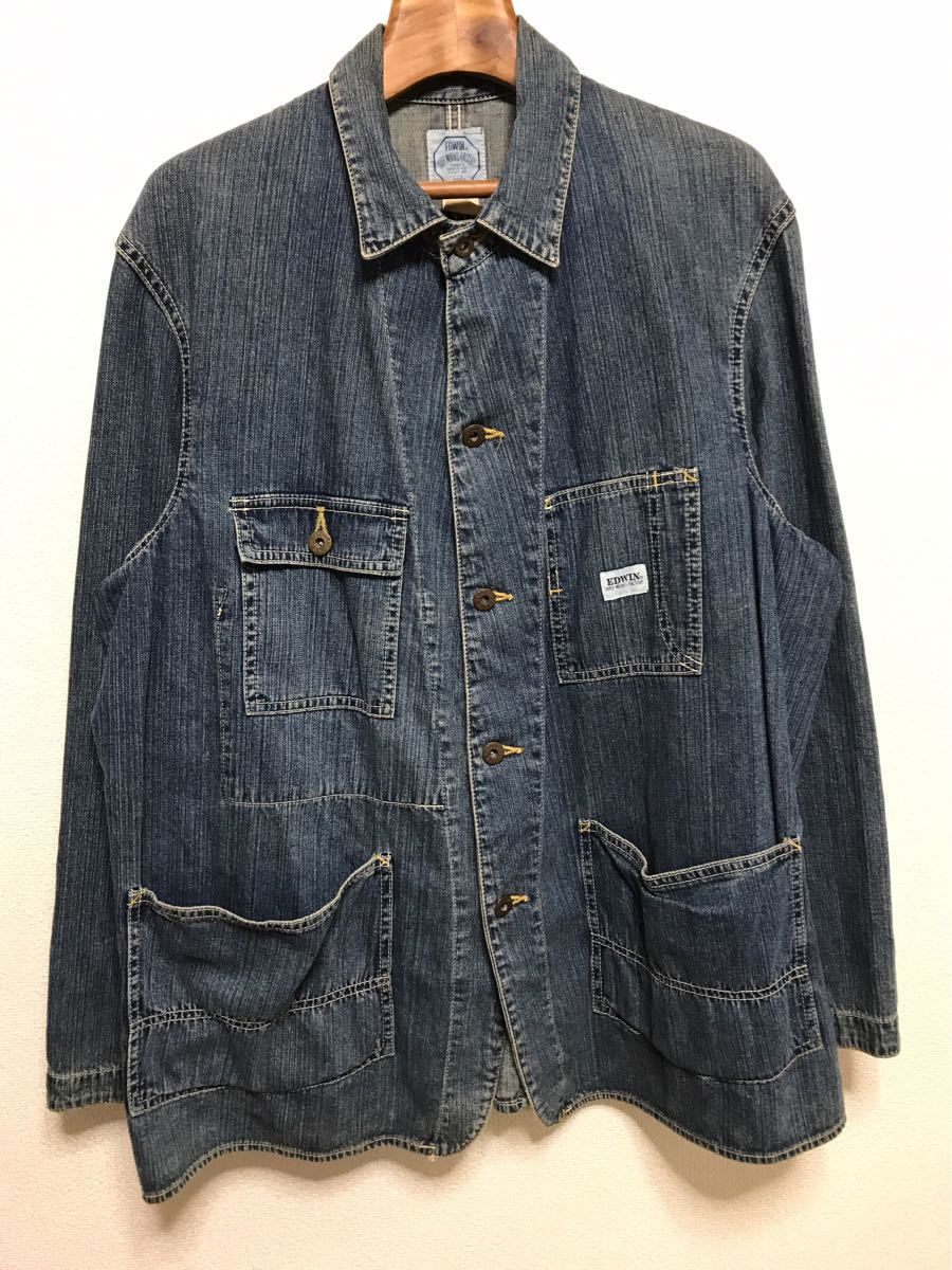 古着 EDWIN OVER WORKS FACTORY/エドウィン オーバーワークスファクトリー/デニムカバーオール/インディゴ/5469/M(ジャケット、上着)｜売買されたオークション情報 ...