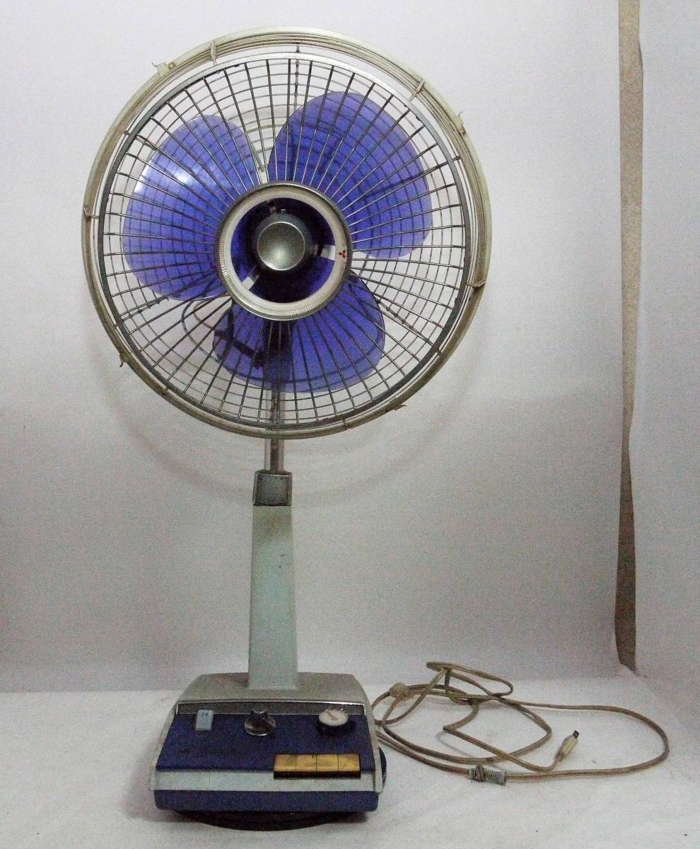三菱 MITSUBISHI 扇風機 ファン 紫色の羽 動きました レトロな扇風機 昭和大正戦前古民家リメイクリユース n796(扇風機)｜売買 ...