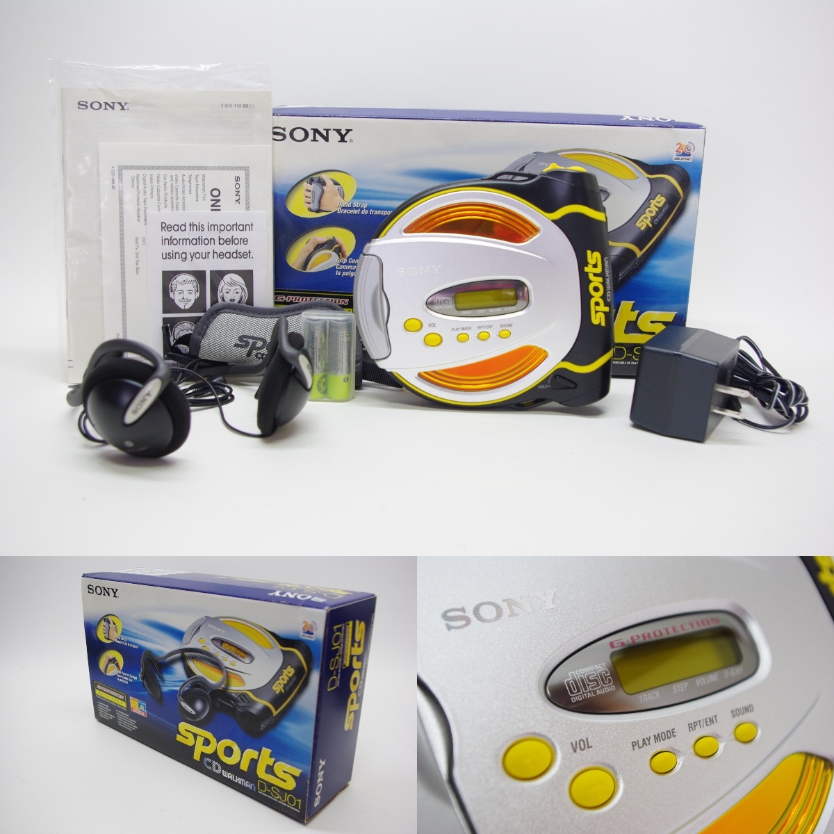SONY D-SJ01 PORTABLE CD PLAYER SPORTS WALKMAN スポーツ ウォークマン 海外モデル(CDプレーヤー ...