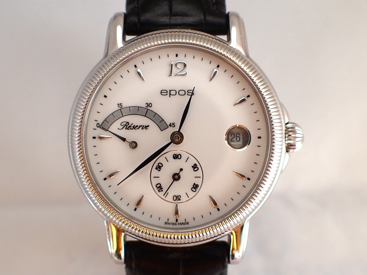 日差大 エポス EPOS 3167 手巻き 腕時計 パワーリザーブ スモセコ デイト 裏スケ(エポス)｜売買されたオークション情報、yahooの商品情報をアーカイブ公開 - オークファン ...