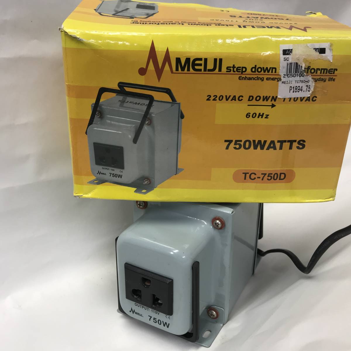 05 MEIJI step down transformer 降圧変圧器 750W 1スタ(ダウントランス、降圧器)｜売買されたオークション ...