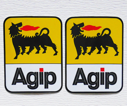 Agip アジップ ステッカー 2枚セット F1 スーパーGT スーパーフォーミュラ MotoGP SBK 鈴鹿8耐(ステッカー、デカール ...