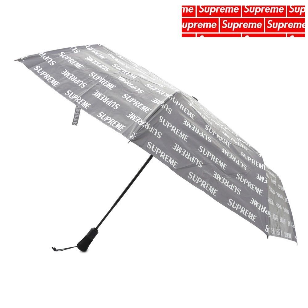 16AW Supreme x ShedRain Reflective Repeat logo Umbrella リフレクター リピートロゴ ...