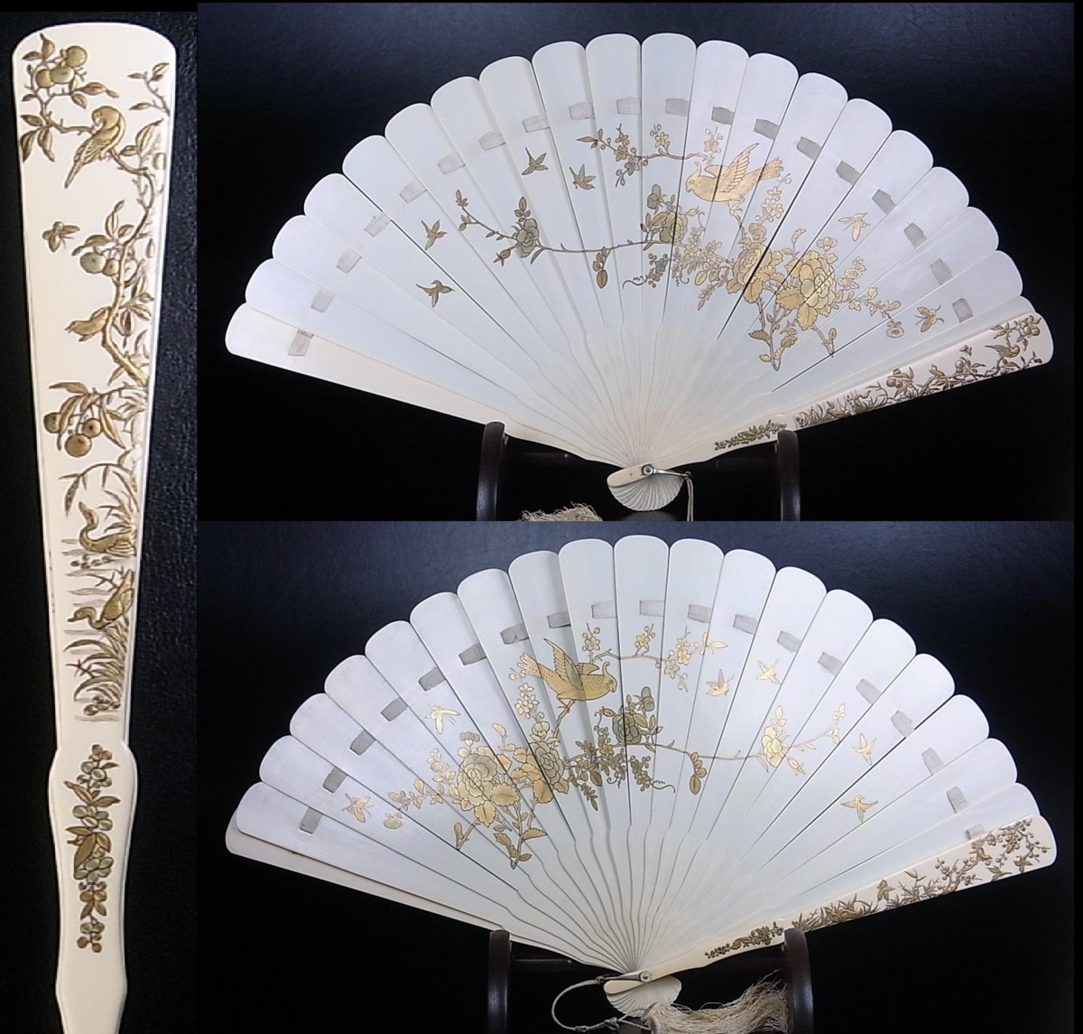 19世紀 中国美術 清朝期保証品 2 本象牙製 蒔絵 扇子 共箱 015(その他)｜売買されたオークション情報、yahooの商品情報をアーカイブ公開 - オークファン（aucfan.com）