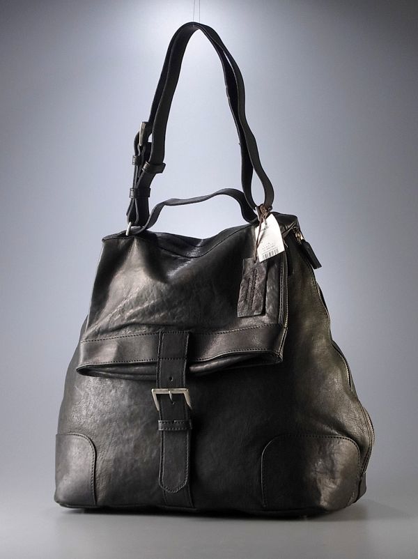 J9495 イタリア製 GIORGIO LENTINI/ジョルジオレンティーニ 2wayレザーショルダーバッグ ハンドバッグ 鞄 ブラック ...