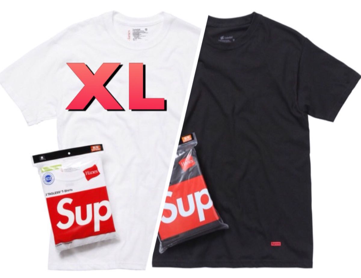 Supreme Hanes Tagless Tee 白x1 黒x1 XL シュプリーム ヘインズ アンダーシャツ(XLサイズ以上)｜売買された ...