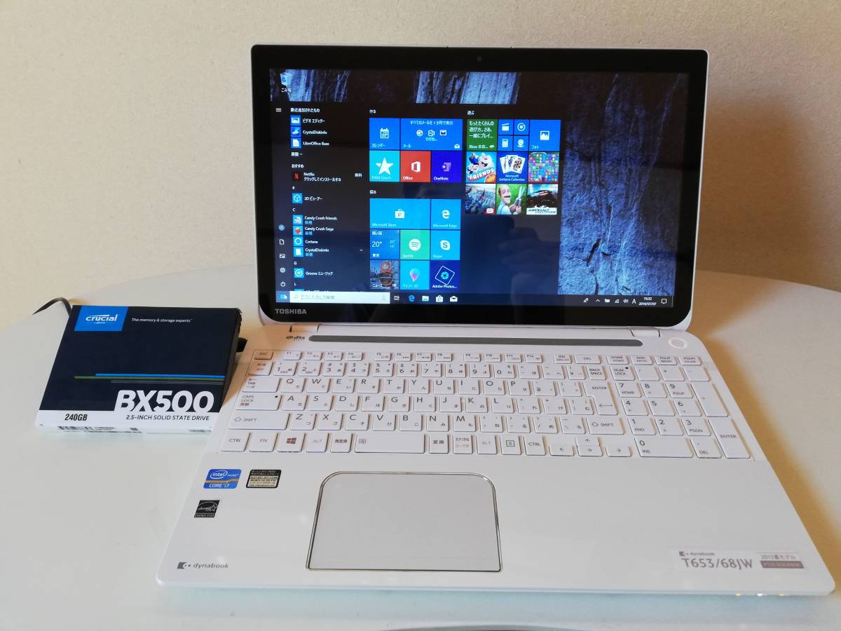 TOSHIBA dynabook T653/68JW Core i7-3630QM 2.40GHz/ SSD 240GB/8GB/タッチパネル ...