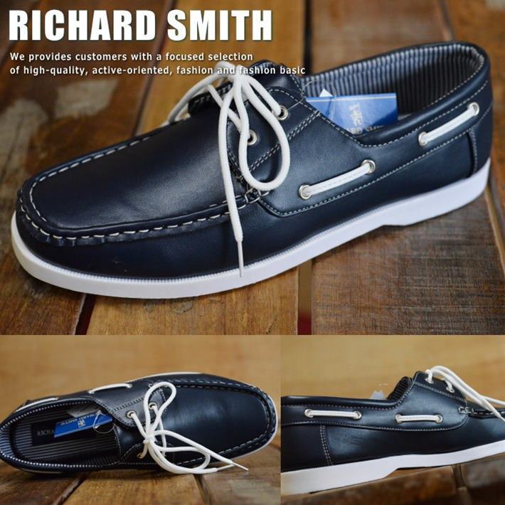 RICHARD SMITH デッキシューズ シューズ ローファー 靴 スリッポン メンズ 8000 ネイビー L 27.0㎝ 1円 スタート ...