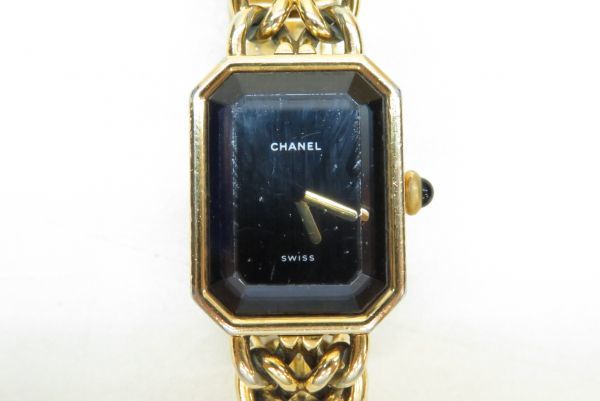 ks1014／CHANEL プルミエール M ゴールド×黒 チェーンブレス レディースクォーツ 動品(プルミエール)｜売買されたオークション ...