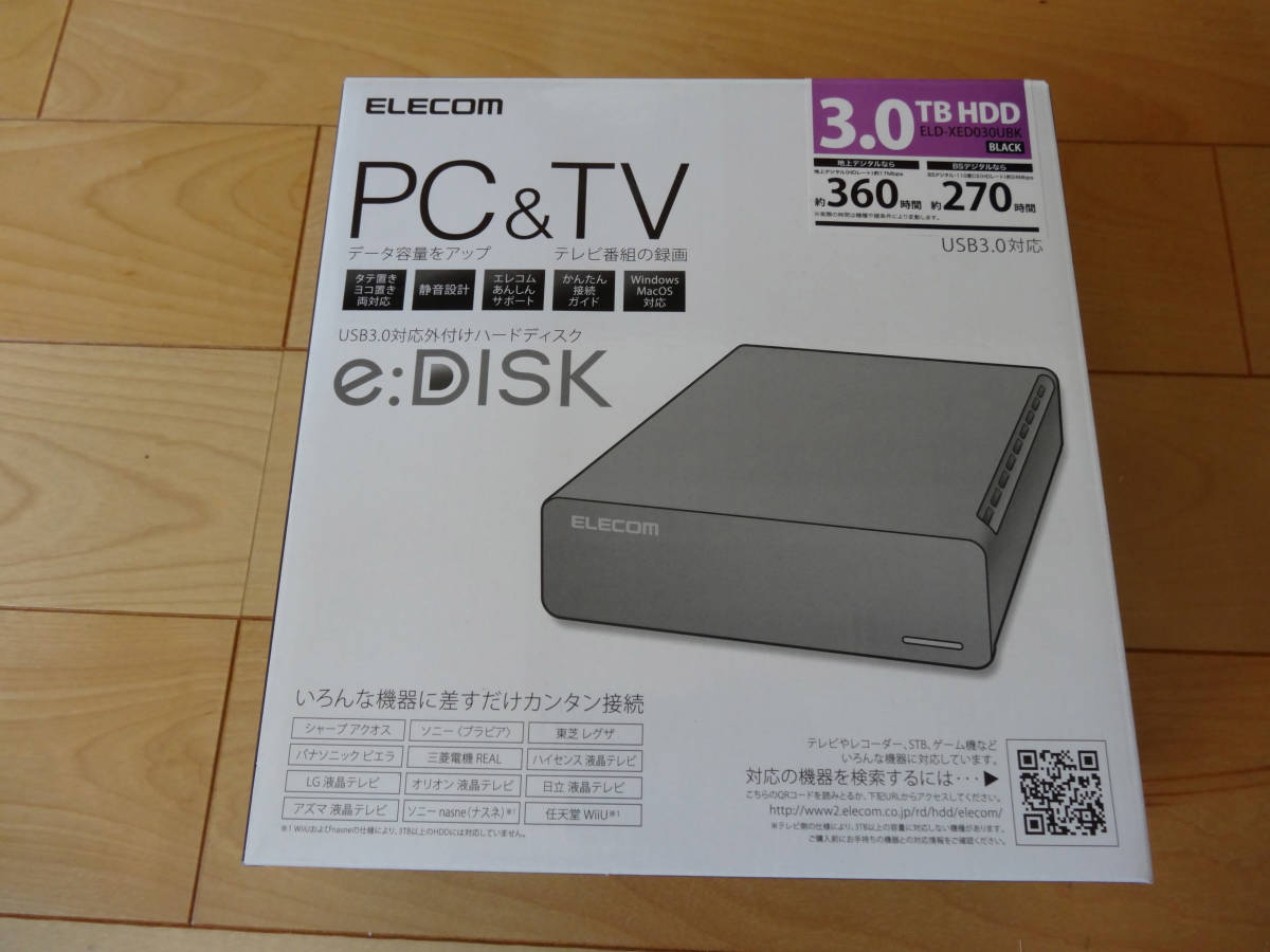 エレコム USB3.0対応外付けハードディスク 3TB ELD-XED030UBK テレビ録画(その他)｜売買されたオークション情報、yahooの商品情報をアーカイブ公開 - オークファン ...