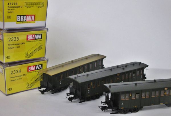 BRAWA 2334+2335+45703 Personen wagen DRG 3両セット A oa010401(外国車輌)｜売買された ...