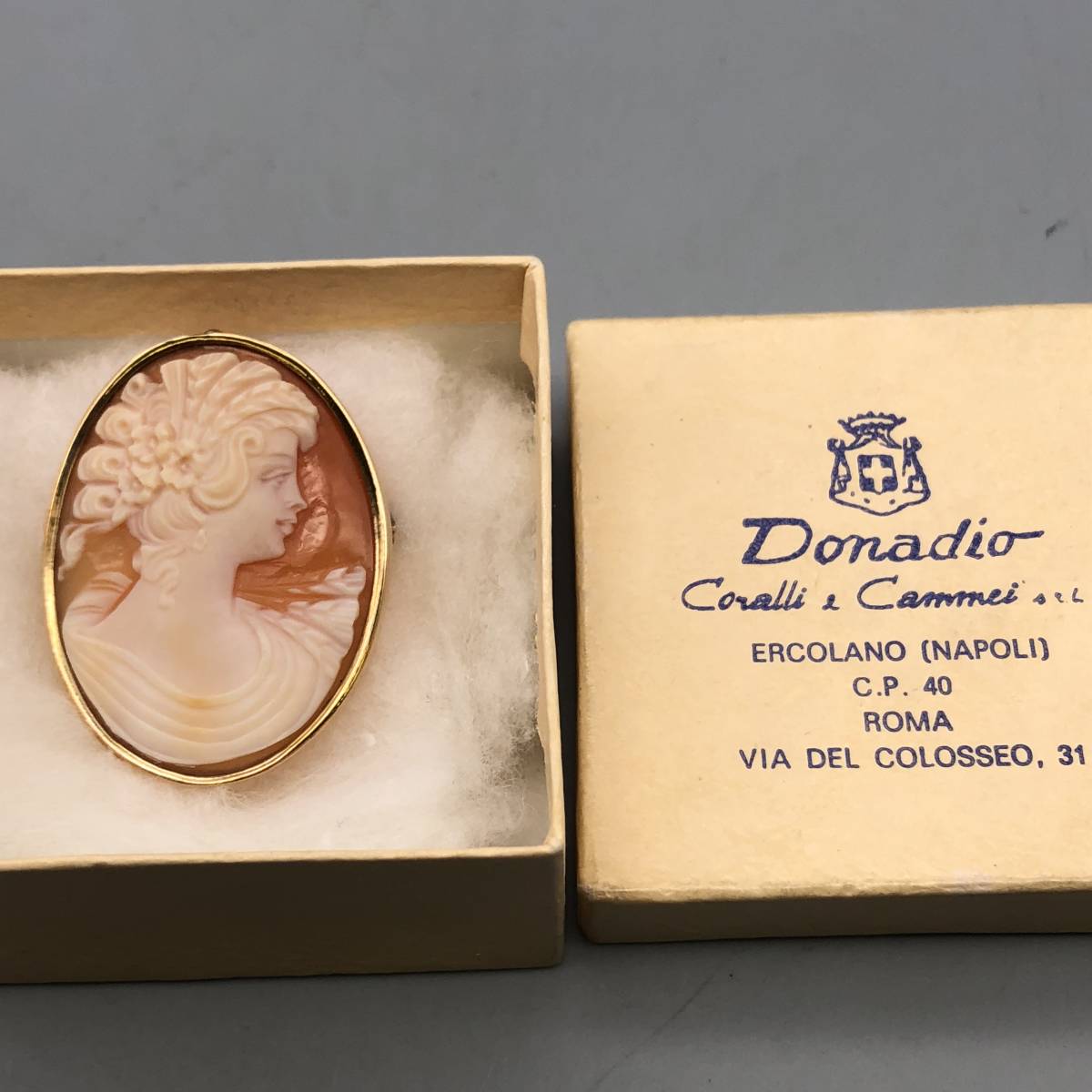 34031M Donadio ドナディオ 585 K14 シェル カメオ ブローチ ネーム入り 4.6g(カメオ)｜売買されたオークション情報 ...