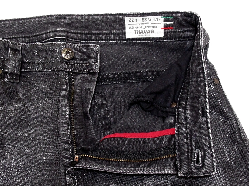 定価￥50 600 イタリア製 DIESEL ディーゼル ”THAVAR 0846J” ラバーコーティング スキニー ストレッチ デニムパンツ ...