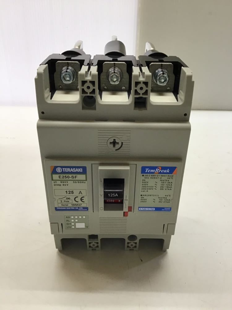 TERASAKI／寺崎 E250-SF ノーヒューズブレーカー 125A 3P 電気 電設用部品 FC 圧着端子6個(分電盤、ブレーカー ...