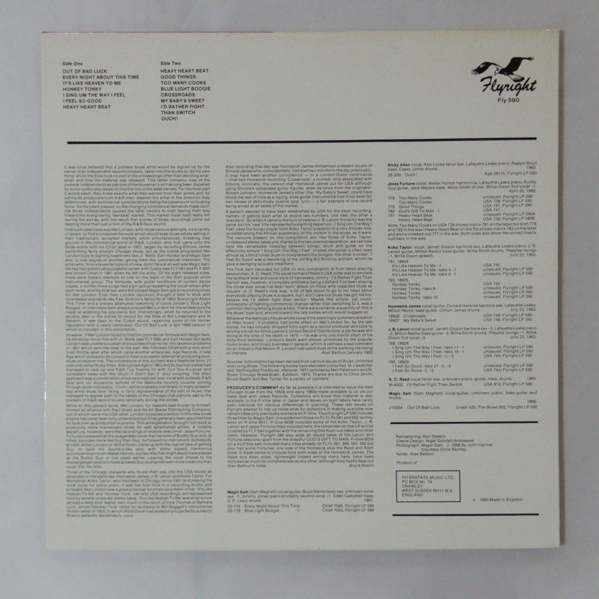 13017805; UK盤/FLYRIGHT V.A. MAGIC SAM HOMESICK JAMES etc / Out Of Bad ...