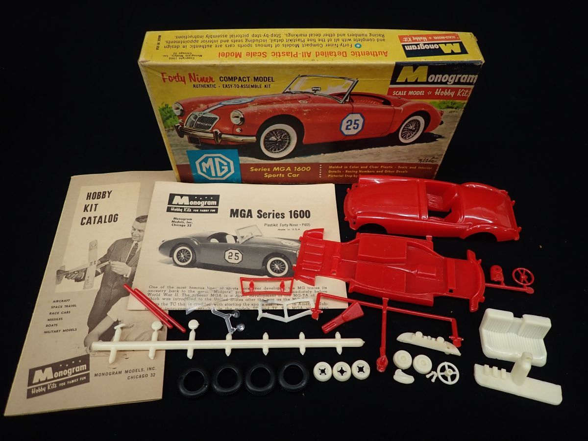 ビンテージプラモ04 2点 箱付/Monogram/Series MGA 1600/MGスポーツカー/1930 MODEL A FORD ...