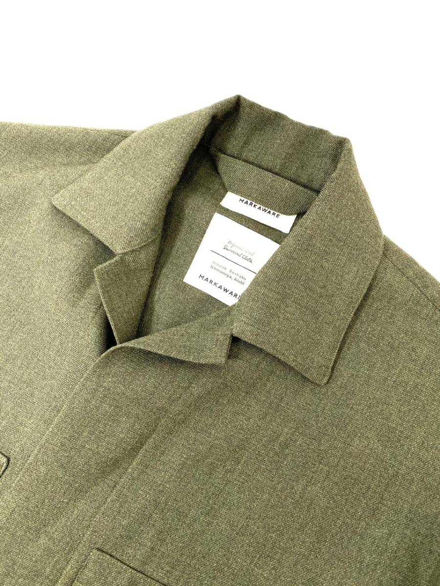 MARKAWARE COAUTILITY SHIRTS マーカウェア ユーティリティシャツジャケット A19-06SH01C WOOL ウール OLIVE オリーブ TOPS JACKET ...