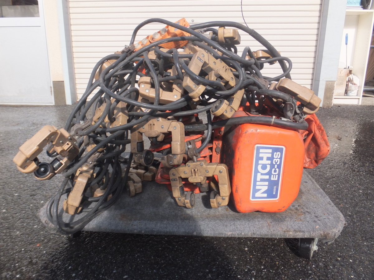 ニッチ NITCHI エコノミー 電動チェーンブロック EC-3S 電動トロリー EMT-5S セット 揚程 3m 3相200V 50 ...